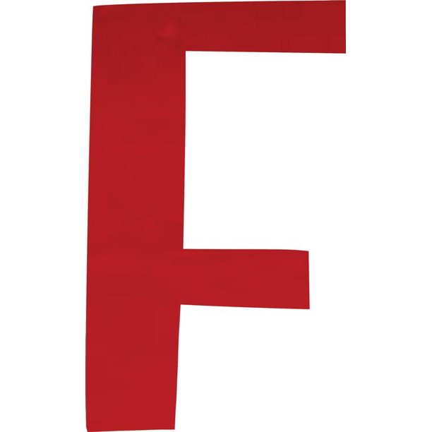 Acrylic Letter F Blank, 2'' Tall Transparent Red Acrylic Sign Letter ...