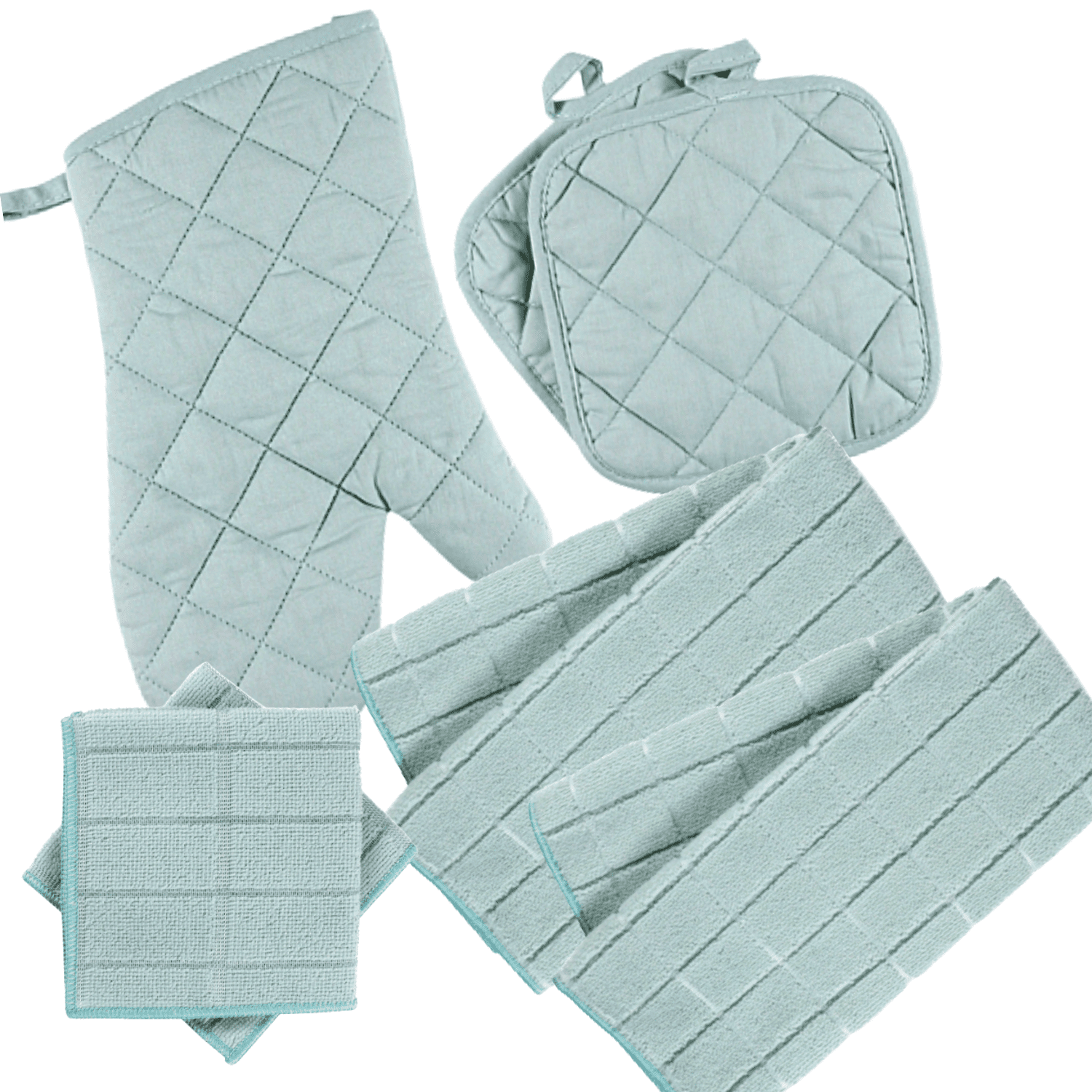 Kitchen Towels Set 2 Dish Towels, 2 Dish Cloth Scrubbers, 2 Potholders ...