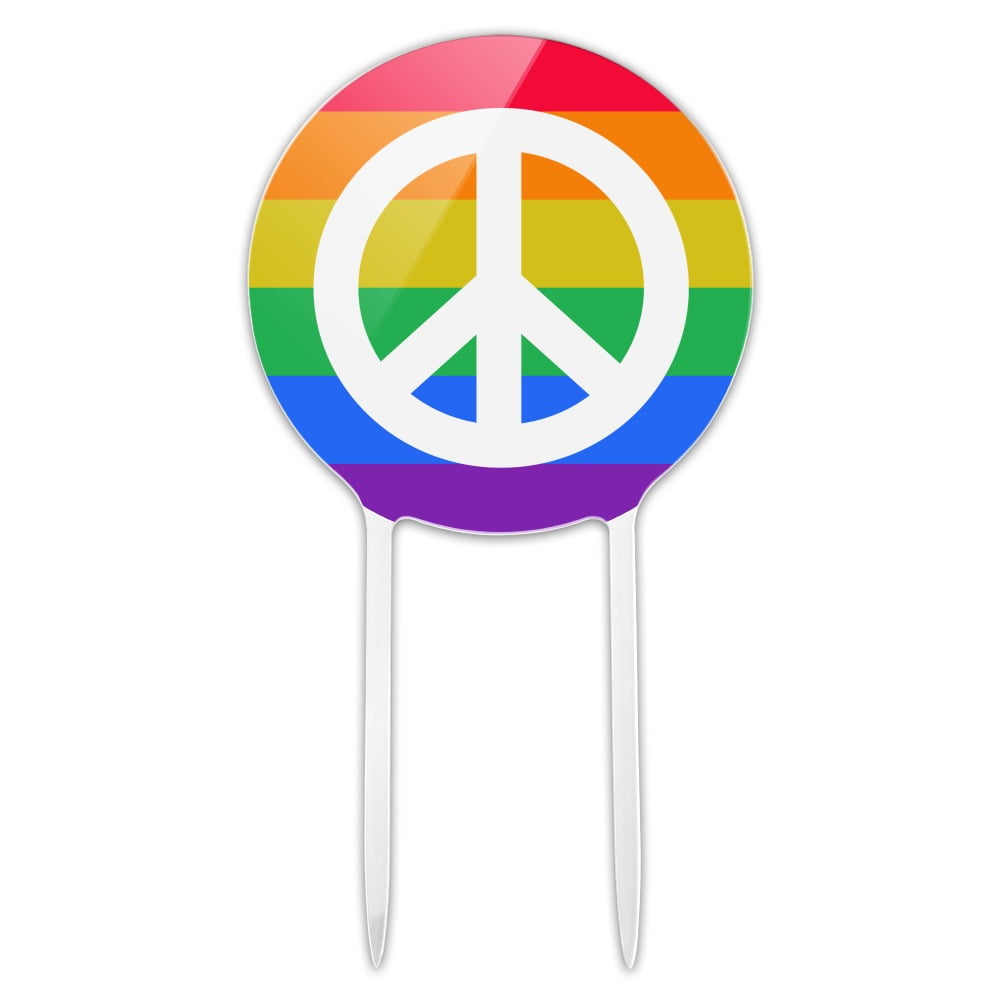 Acrylic Peace Rainbow LGBTQ Symbol Cake Topper Party Decoration for ...