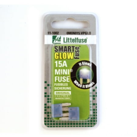 Littelfuse 0MIN015.VPGLO MINI SmartGlow 12 Volt DC 15 Amp Fuse, (Pack of 2) | Walmart Canada