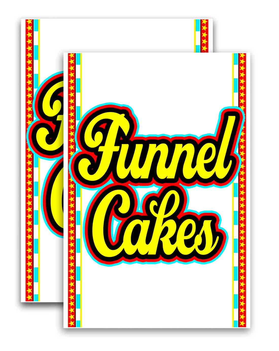 Funnel Cakes (24" X 36") Vinyl Decal Only (Pack of 2) |Sign|Sticker ...