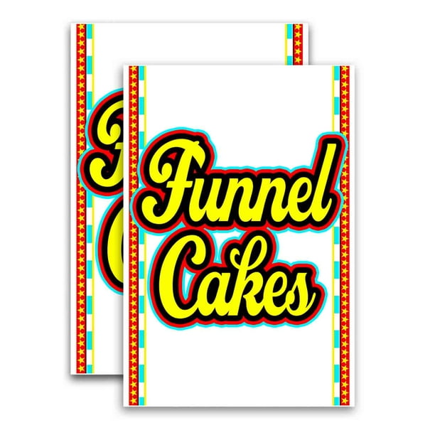 Funnel Cakes (24" X 36") Vinyl Decal Only (Pack of 2) |Sign|Sticker ...