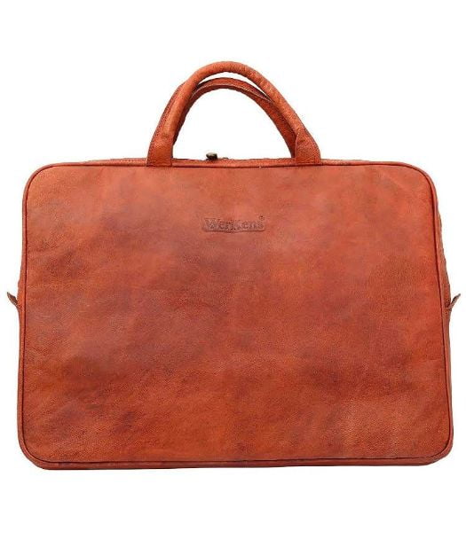 WerKens 15.6-Inch Leather Laptop Sleeve Handcrafted with 100% Original ...