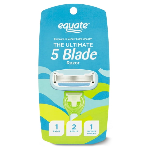 Equate Women's 5 Blade Razor Handle and 2 Razor Cartridges - Walmart.com
