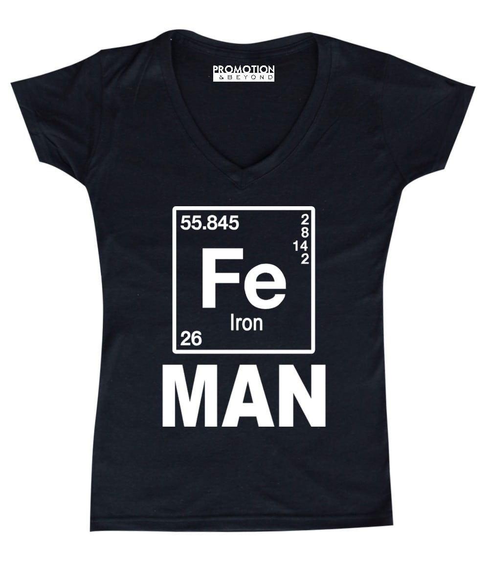 P&B Fe (Iron) Man Element Women's V-neck, Black, 2XL - Walmart.com