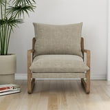DHP Mira Upholstered Sling Accent Chair, Ivory Linen - Walmart.com