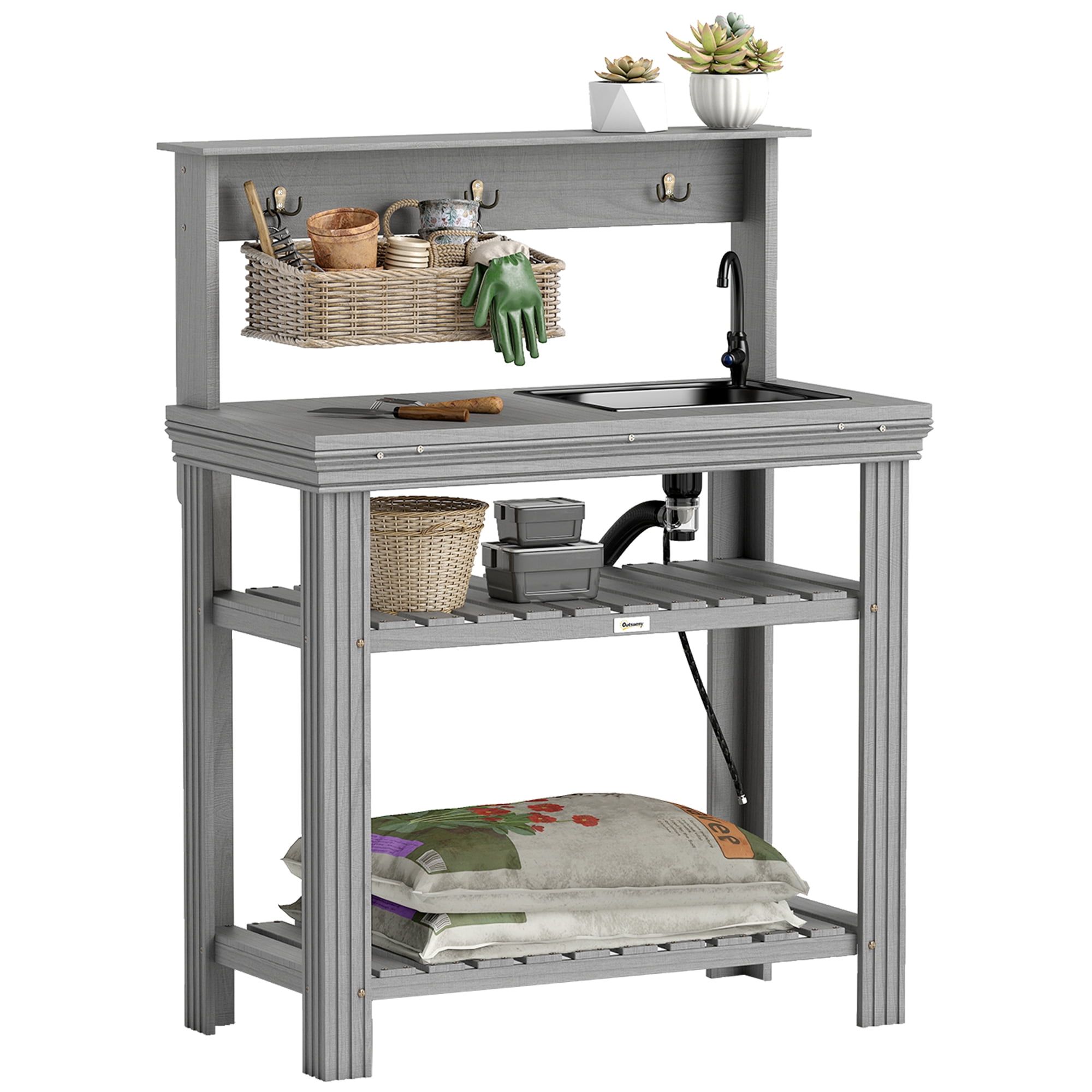 Click here for Outsunny Potting Benches For Outside With Faucet... prices