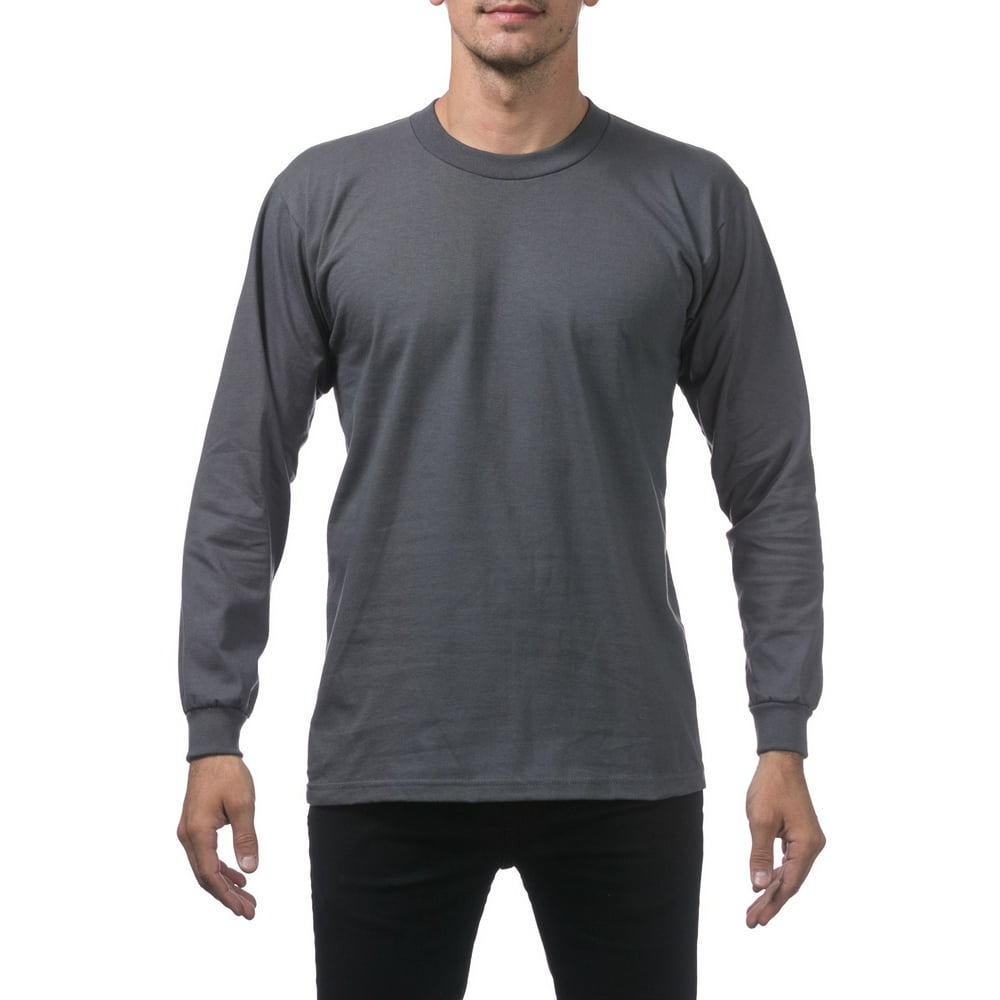 Pro Club - Pro Club Men's Heavyweight Cotton Long Sleeve Crew Neck T ...