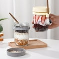 Sunjoy Tech 2Pcs Glass Oatmeal Breakfast Cups with Spoon Good Sealing ...