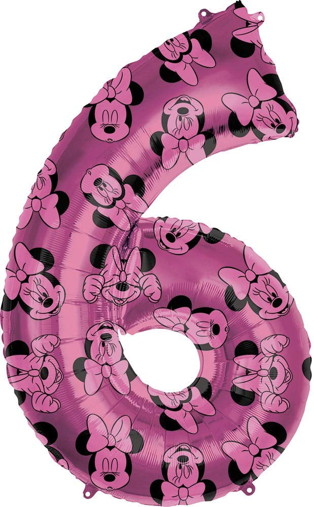 Minnie Mouse 6th #6 Sixth Pink and Black Birthday Forever 34" Mylar ...