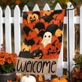Autumn Garden Flag with Ghost and Pumpkin Print Boo Lettering ...
