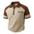 Dolkfu Short Sleeve Funny Shirts Quarter Zip Collared Yellow Retro ...