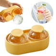 Large Ice Ball Maker Mold with Lid & Straw, 2 Cavity Silicone Round Ice ...