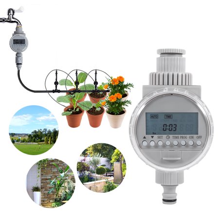 Irrigation Timer, Auto Garden Solar Power Digital Water Timer ...
