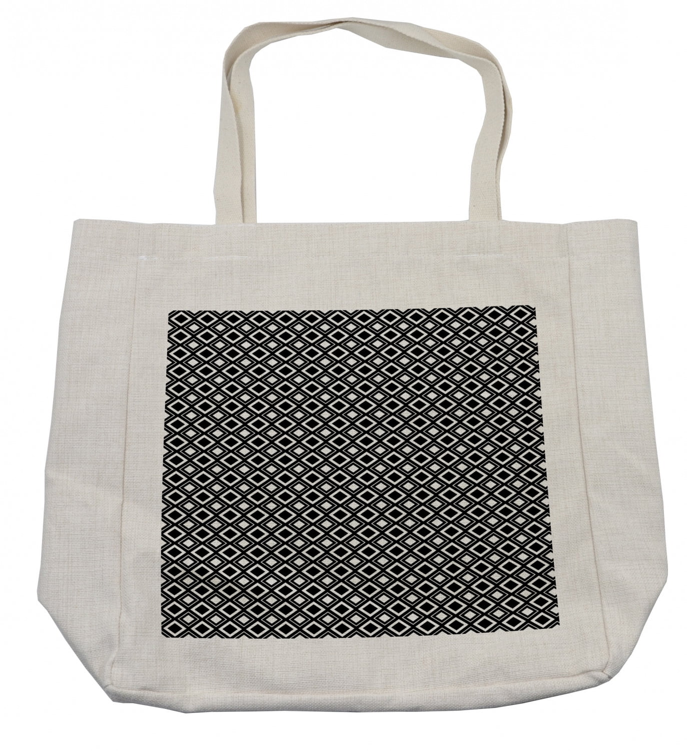 Black and White Shopping Bag, Monochrome Background with Square Shapes ...