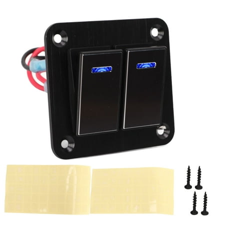 Boat Rocker Switch Panel, 12V 24V Anodize Black Waterproof Pre Wired ...