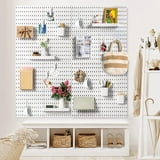 "VUSIGN 2-Piece Pegboard Wall Organizer Kit 11"" x 22"", White with 10 Accessories" - Walmart.com