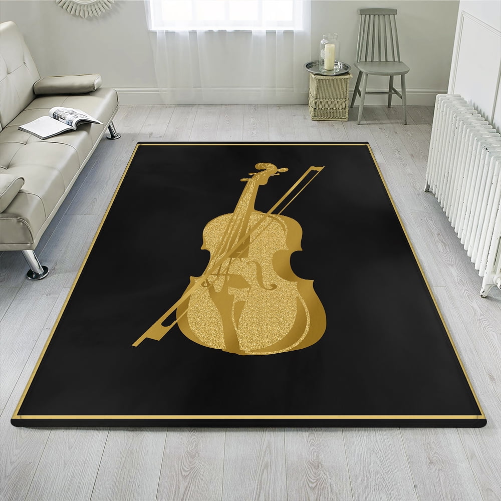 Rectangle Area Rug For Living Room, Bedroom, Violin Rug Music Is The ...