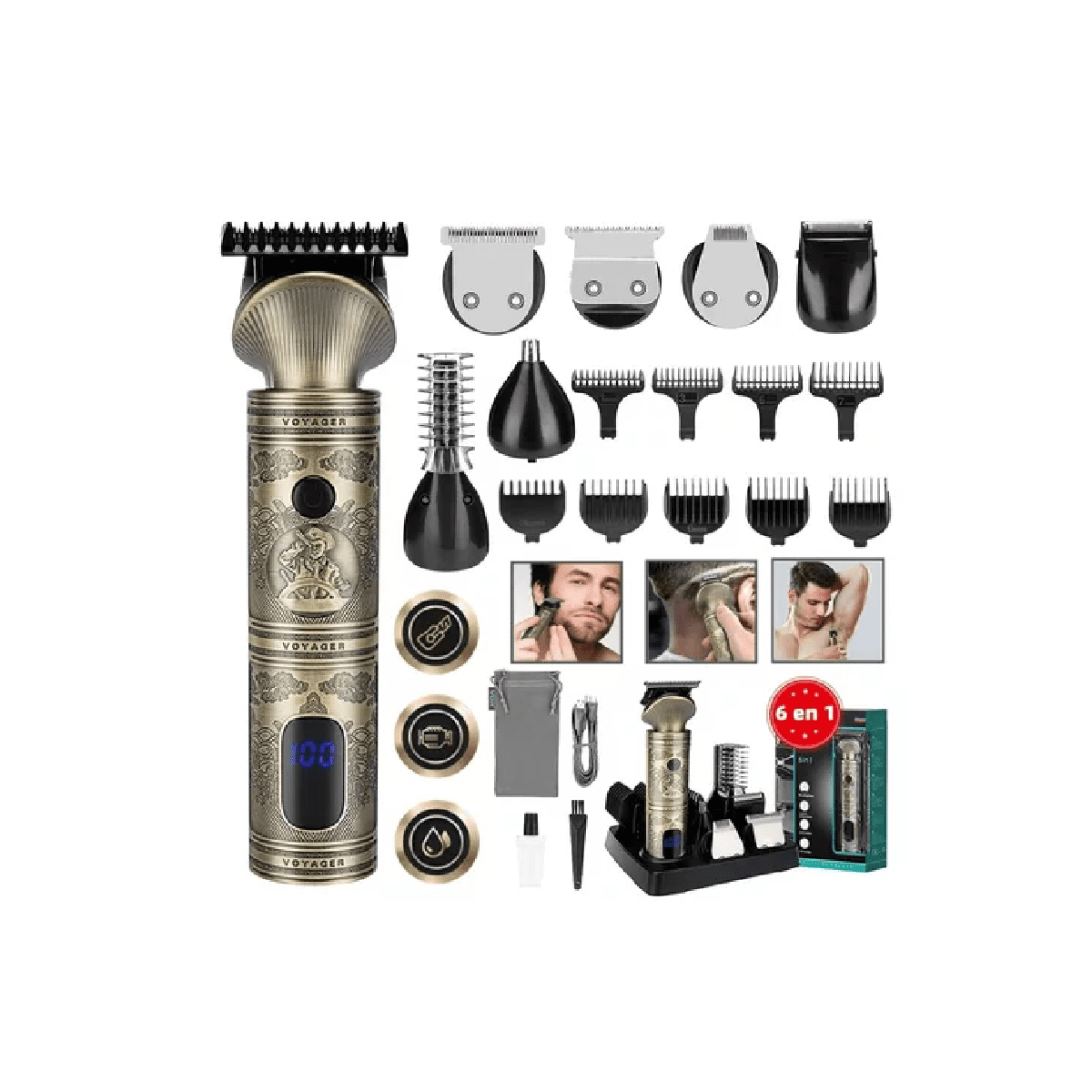 Rasuradora Máquina Cortar Cabello Kit Cortadora Profesional | Walmart ...