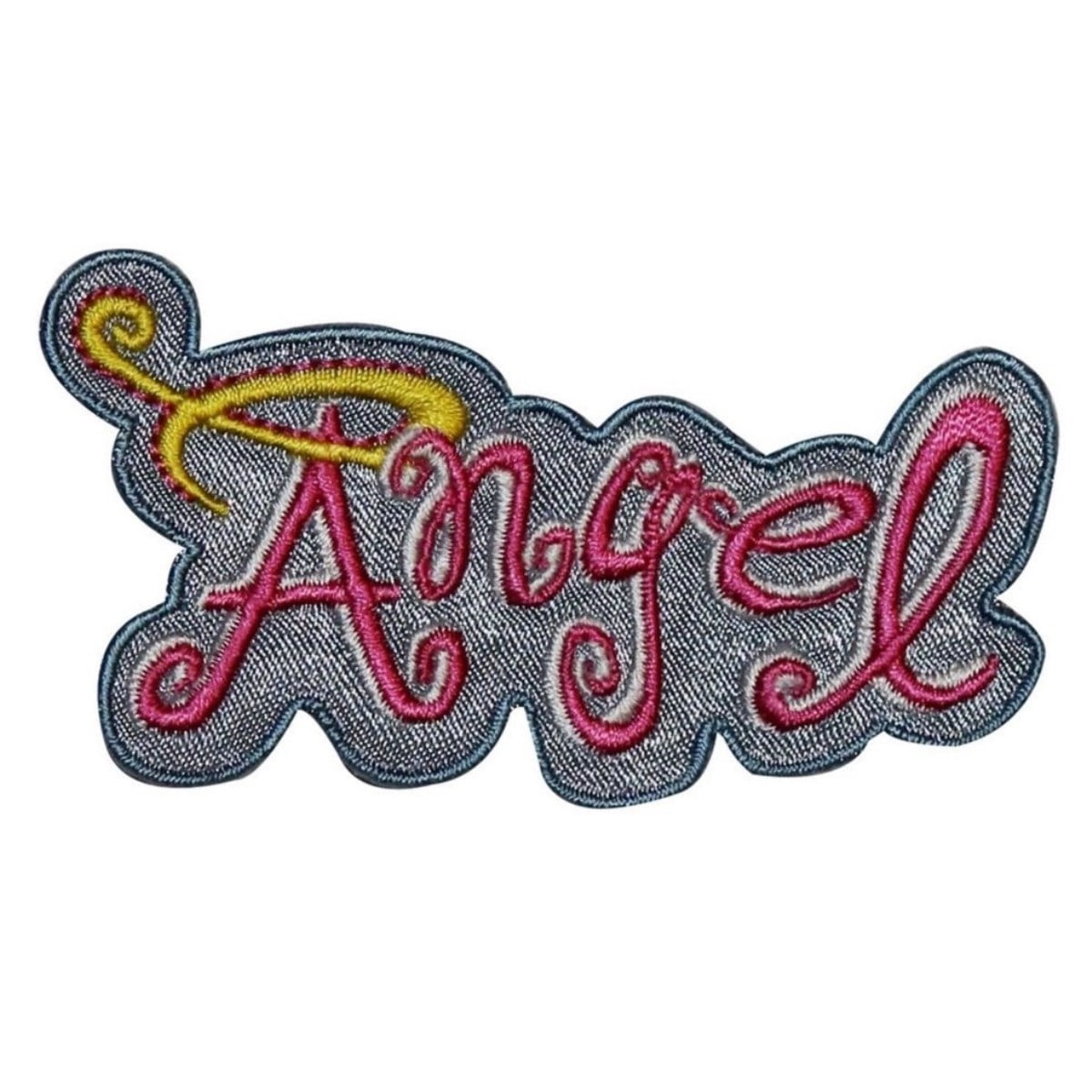Angel Name Tag Halo Patch Girls Badge Saying Sign Embroidered Iron On ...
