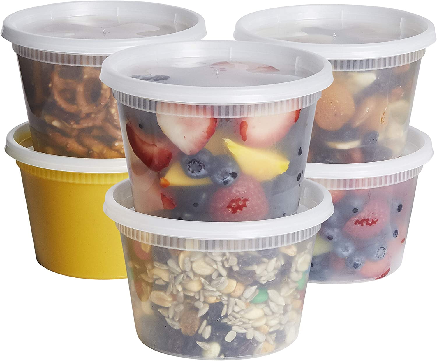 Comfy Package 16 Oz Food Storage Containers with Lids Airtight Meal ...