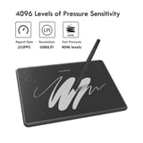 Huion H430P Graphics Tablet, 4.8x3 Inch, 4096 Pressure Sensitivity, 4 ...