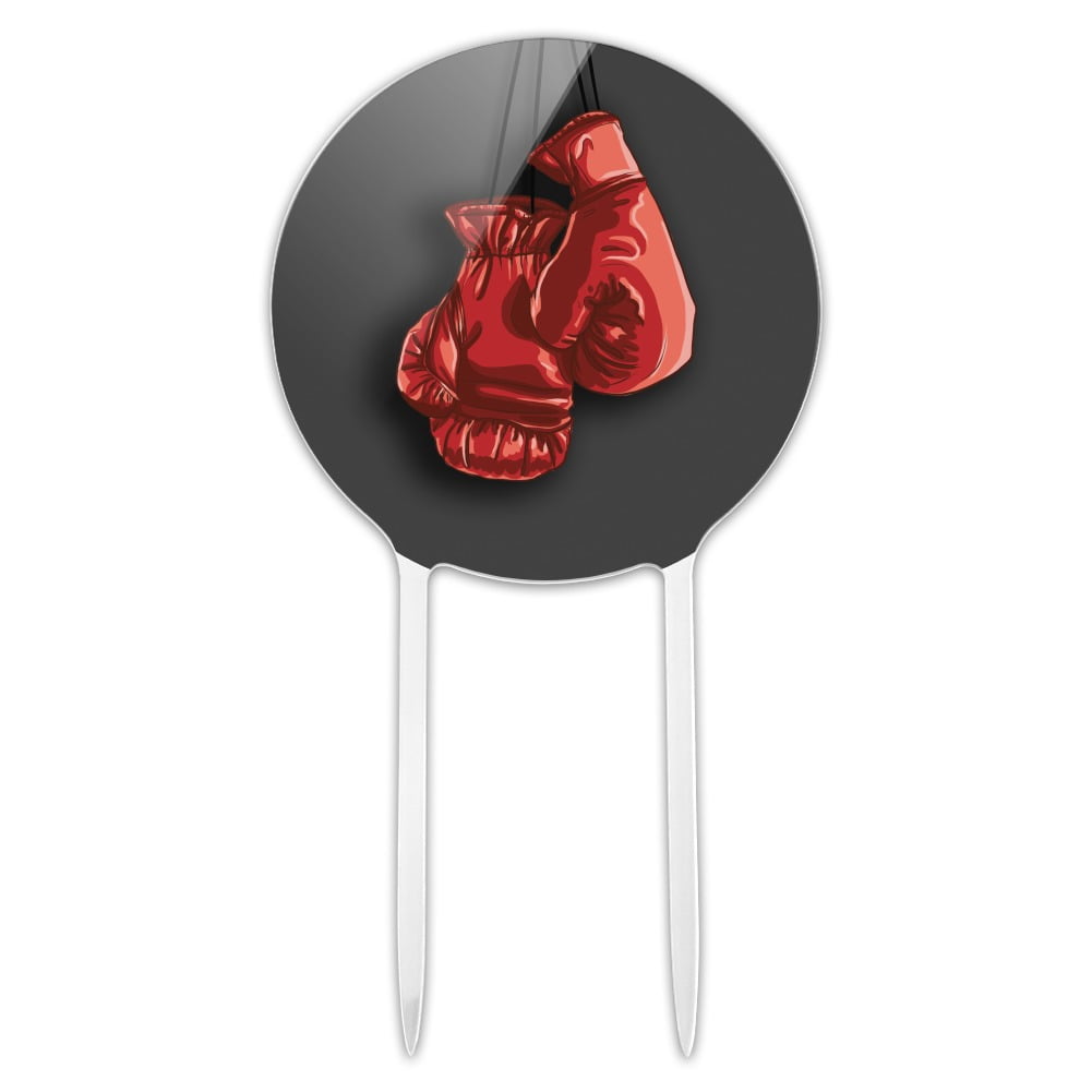 Acrylic Red Boxing Gloves Boxer Cake Topper Party Decoration for ...