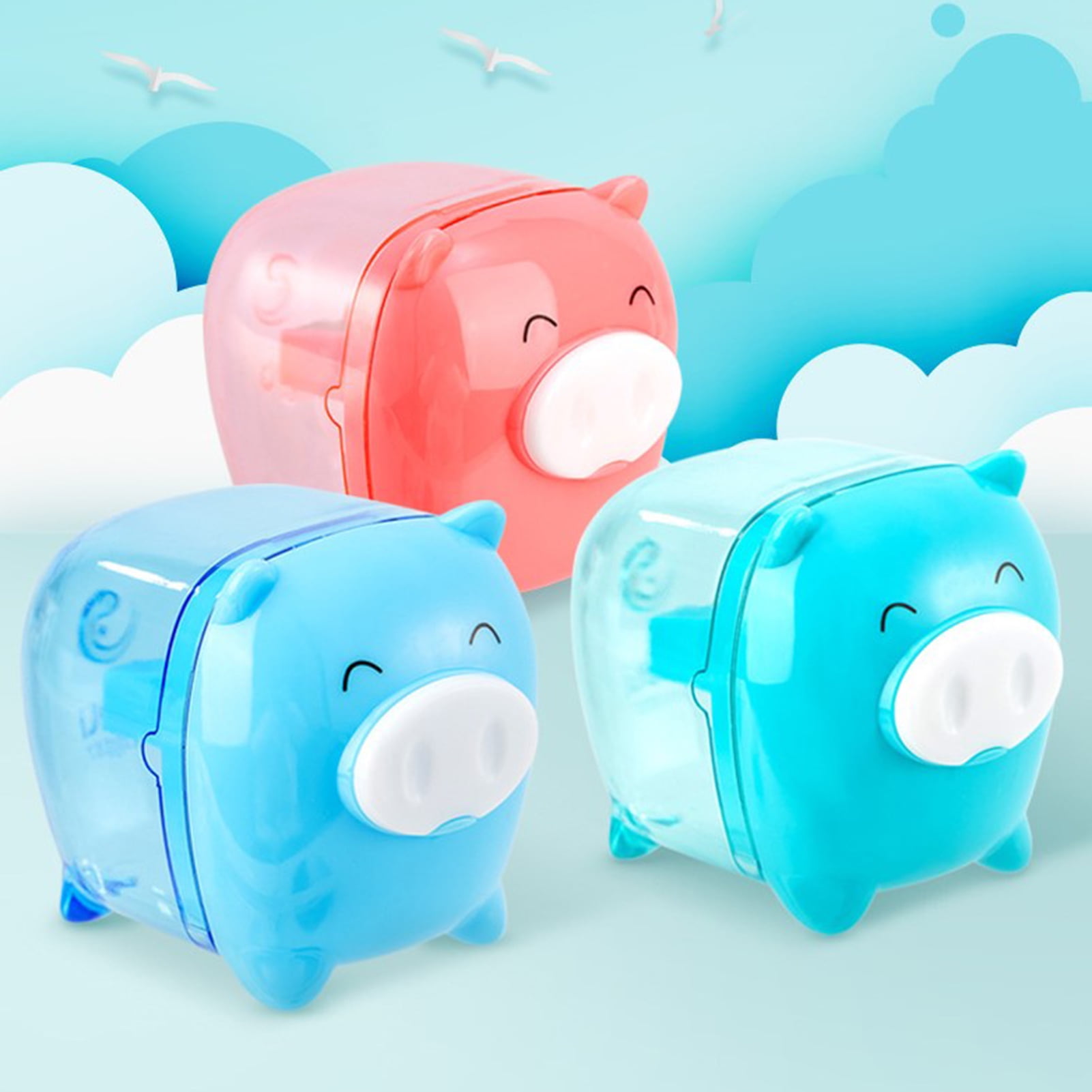 Walbest 1Pc Manual Pencil Sharpener Cute Cartoon Pig Shaped Plastic ...