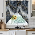 Black Marble Swag Curtain Valance for Window 2 Panels Modern Abstract ...