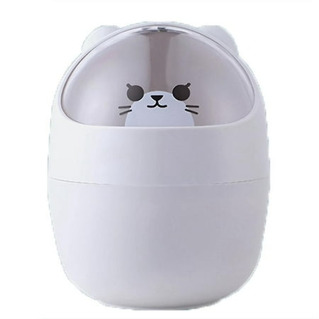 Mini Trash Can Cute Waste Bins Desktop Garbage Basket Office Bucket ...