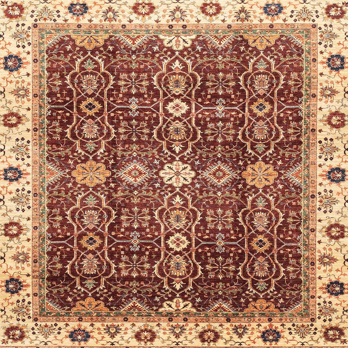 Ahgly Company Indoor Square Abstract Red Abstract Area Rugs, 6' Square ...