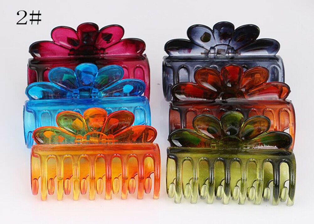6~12 Pack Women Plastic Hair Claws Hair Clips Jumbo Various Styles ...