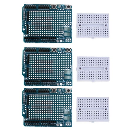3Pcs Proto Shield Prototype Expansion Board with Solderless Breadboard ...