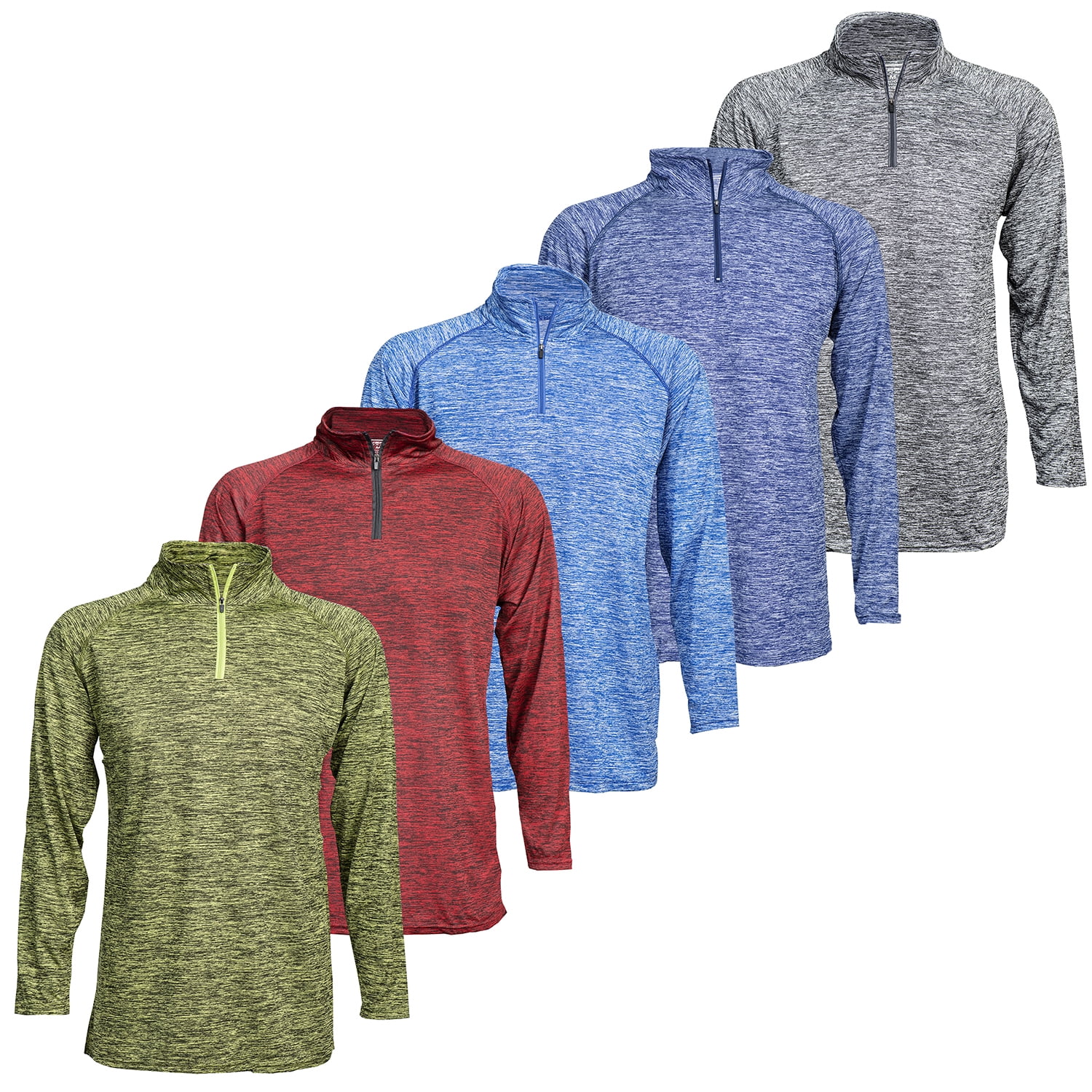 3 Pack Men's Dri Fit Active Performance 1/4 Zip Long Sleeve Pull Over ...