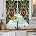 Bohemian Green Flower Pattern Swag Curtain Valance for Window 2 Panels ...