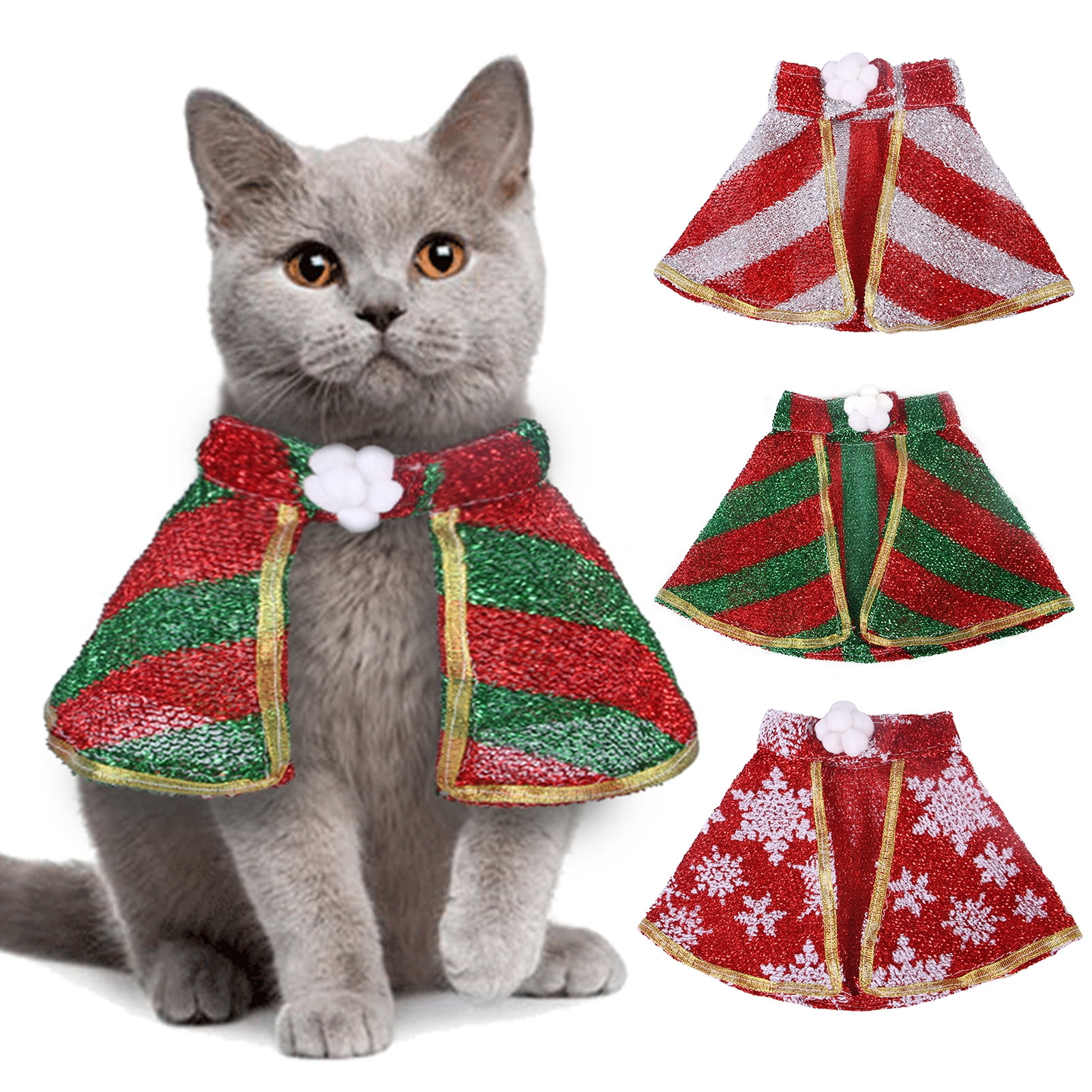 Windfall Christmas Cat Dog Costume Pet Cape Cloak Fastener Tape Pet ...