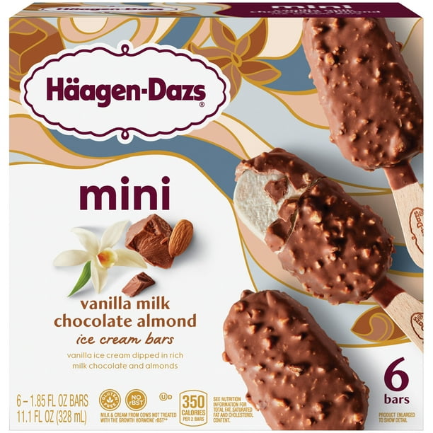 Haagen Dazs Mini Vanilla Milk Chocolate Almond Ice Cream Bars 6 Ct Box