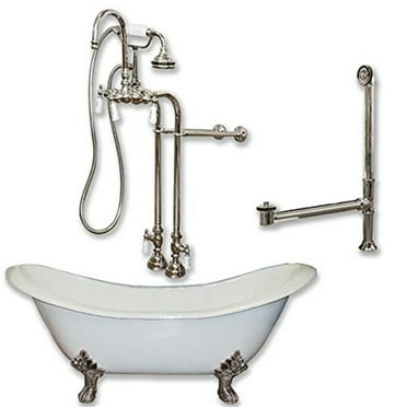 Cast Iron Tub, Faucet and Tray Set 66" RH5100CH-CH-100 - Walmart.com