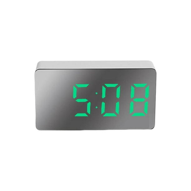 Waroomhouse LED Clock Alarm Large Screen Mini Mute Temperature LED Time ...