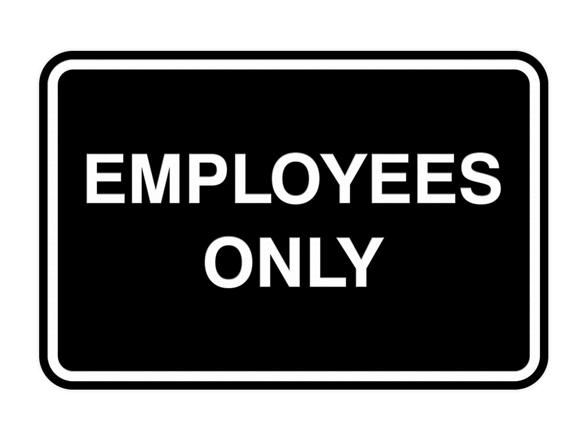 Classic Framed Employees Only Sign (Black) - Large - Walmart.com