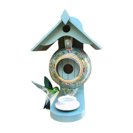 Lefu Teapot Birdhouses and Feeders, Hanging Hummingbird Feeders,Cyan ...