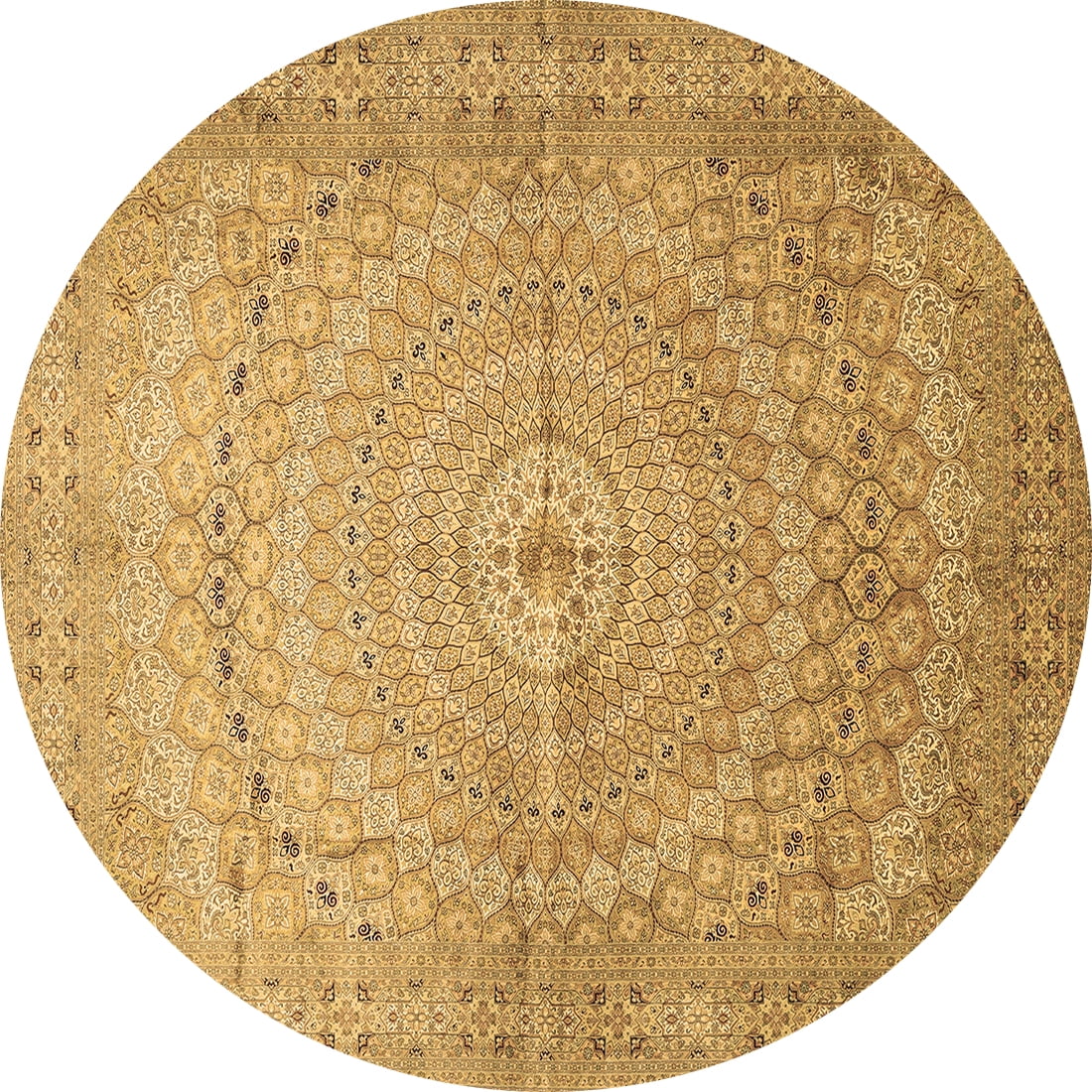 Ahgly Company Indoor Round Persian Brown Traditional Area Rugs, 8 ...