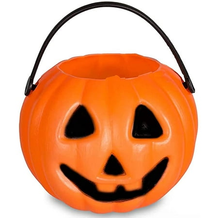 48 Mini Plastic Pumpkin Trick or Buckets Bulk Halloween Candy Container ...