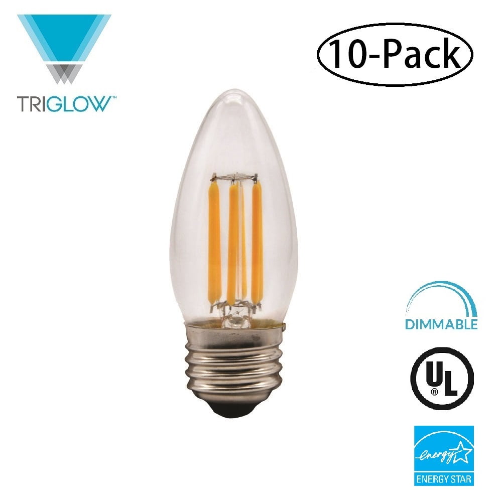 TriGlow (10-Pack) LED 5-Watt (60W Equivalent) DIMMABLE 2700K (Warm ...