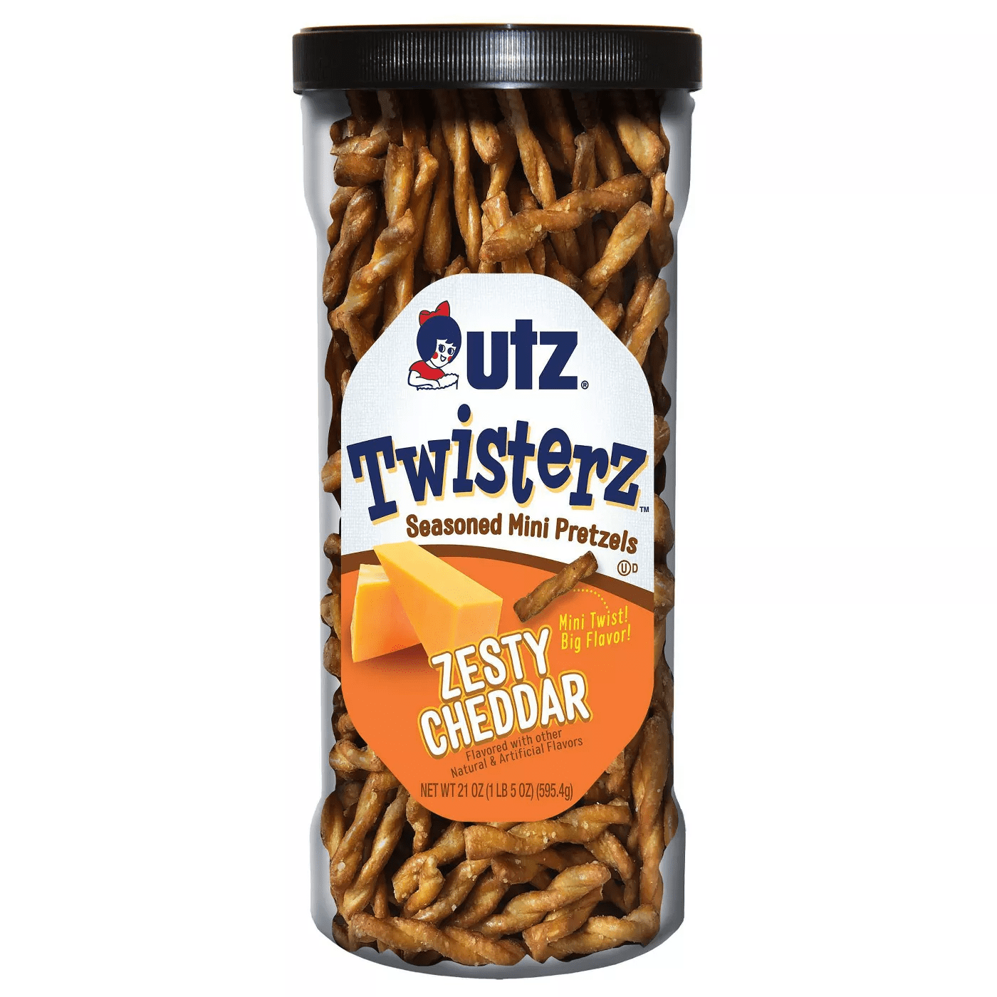 Utz Zesty Cheddar Flavored Pretzel Twisterz Barrel, 2-Pack 21 oz ...