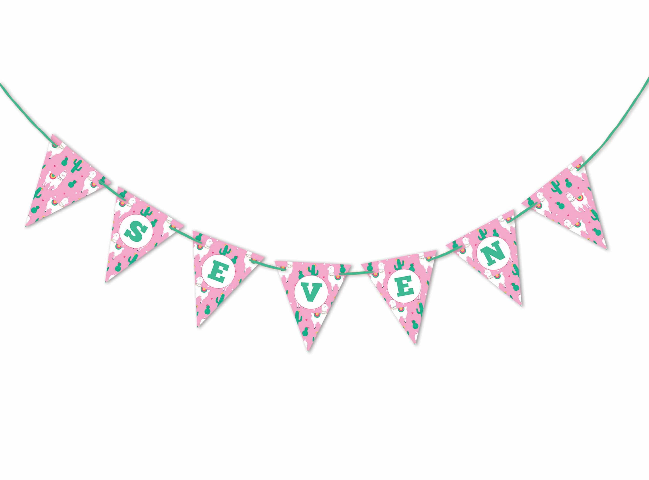 Inkdotpot Pre-StrungBirthday BannersI Am SevenBirthday Banner For Kids ...