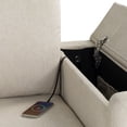 Studio Living Rivers Modern Sofa with Storage and Power, Beige Woven ...