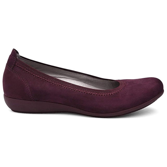 Dansko Womens Kristen Milled Newbuck Closed Toe Ballet Flats - Walmart.com