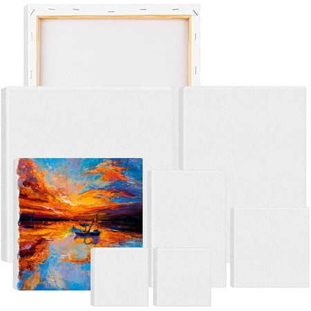 8 Pieces Assorted Size Blank Canvas Boards Artist Canvas Frame Art ...