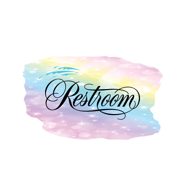 RESTROOM - Calligraphy Lettering Art Decoration Restroom Lettering Art ...
